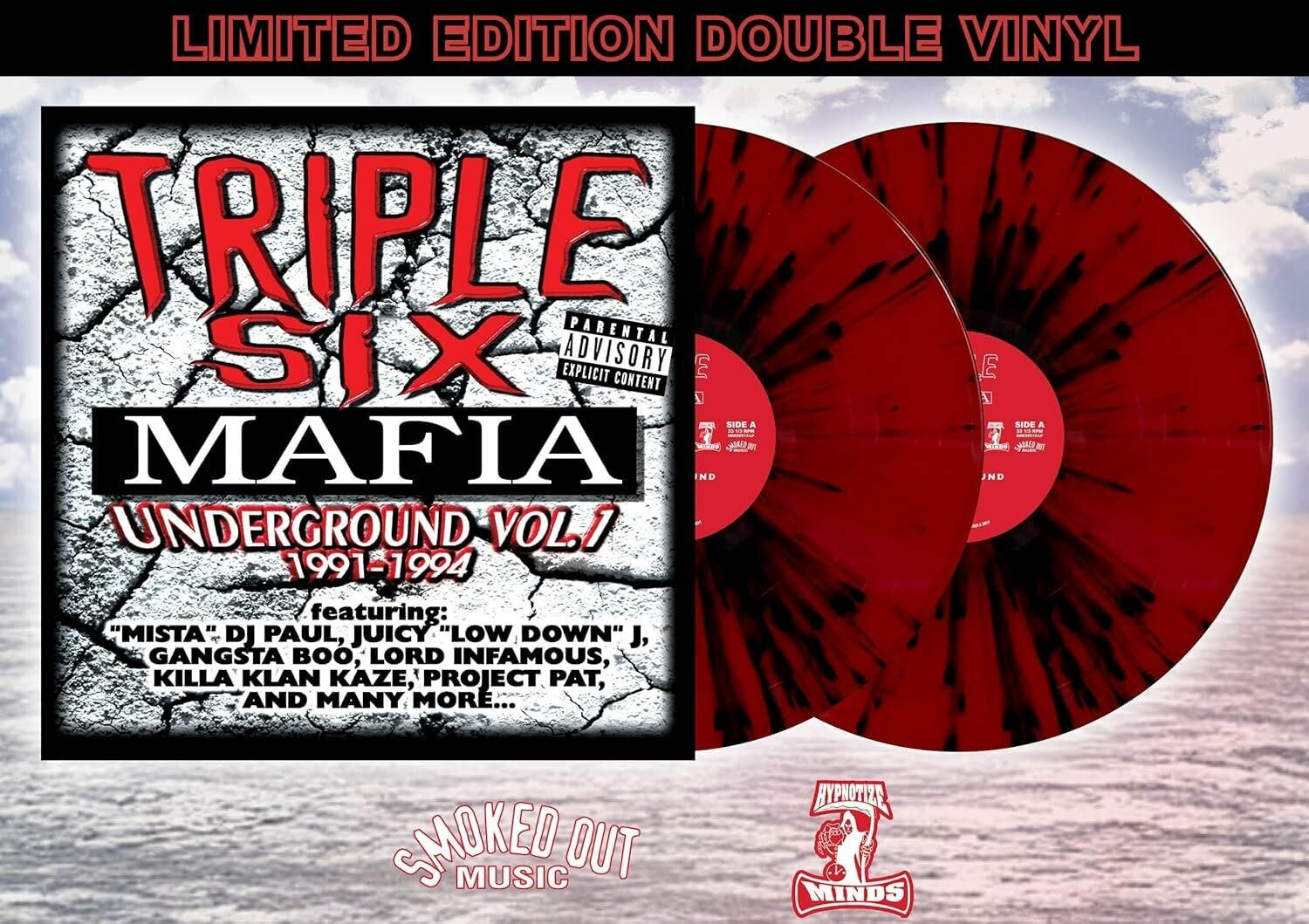Triple Six Mafia - Underground, Vol. 1: 1991-1994 (2026)/2xLP/Limited Edition - Красный с чёрными брызгами/Виниловая пластинка