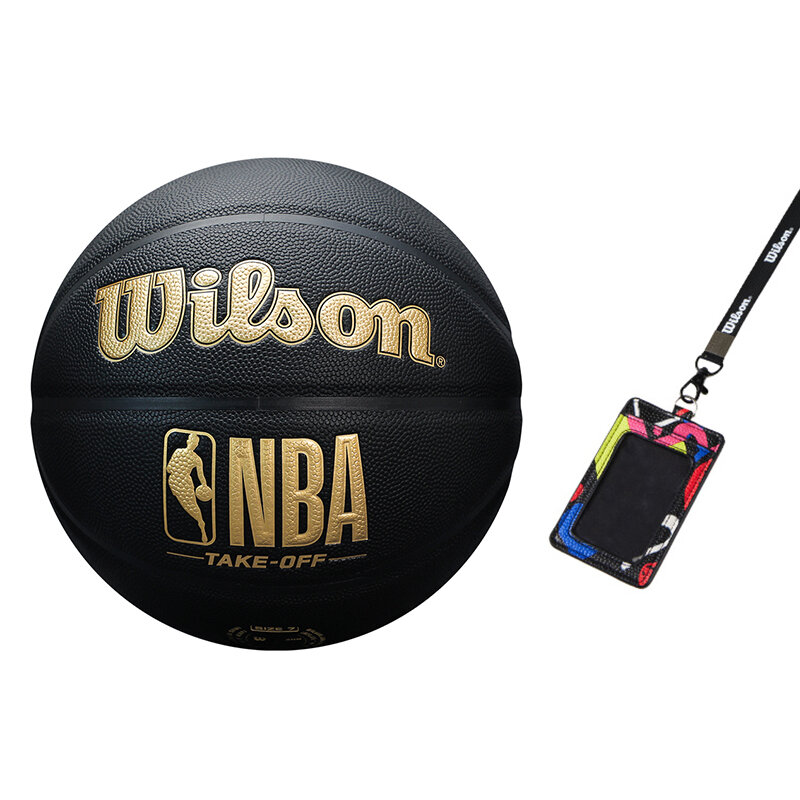 Баскетбольный мяч унисекс Wilson x NBA TAKE OFF WZB532 PU Classic Black Gold, размер 7