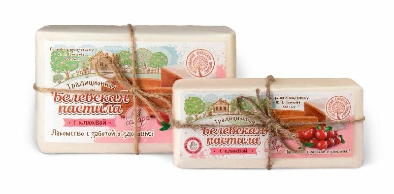 Пастила белевская без сахара клюква /пергамент/ 200г