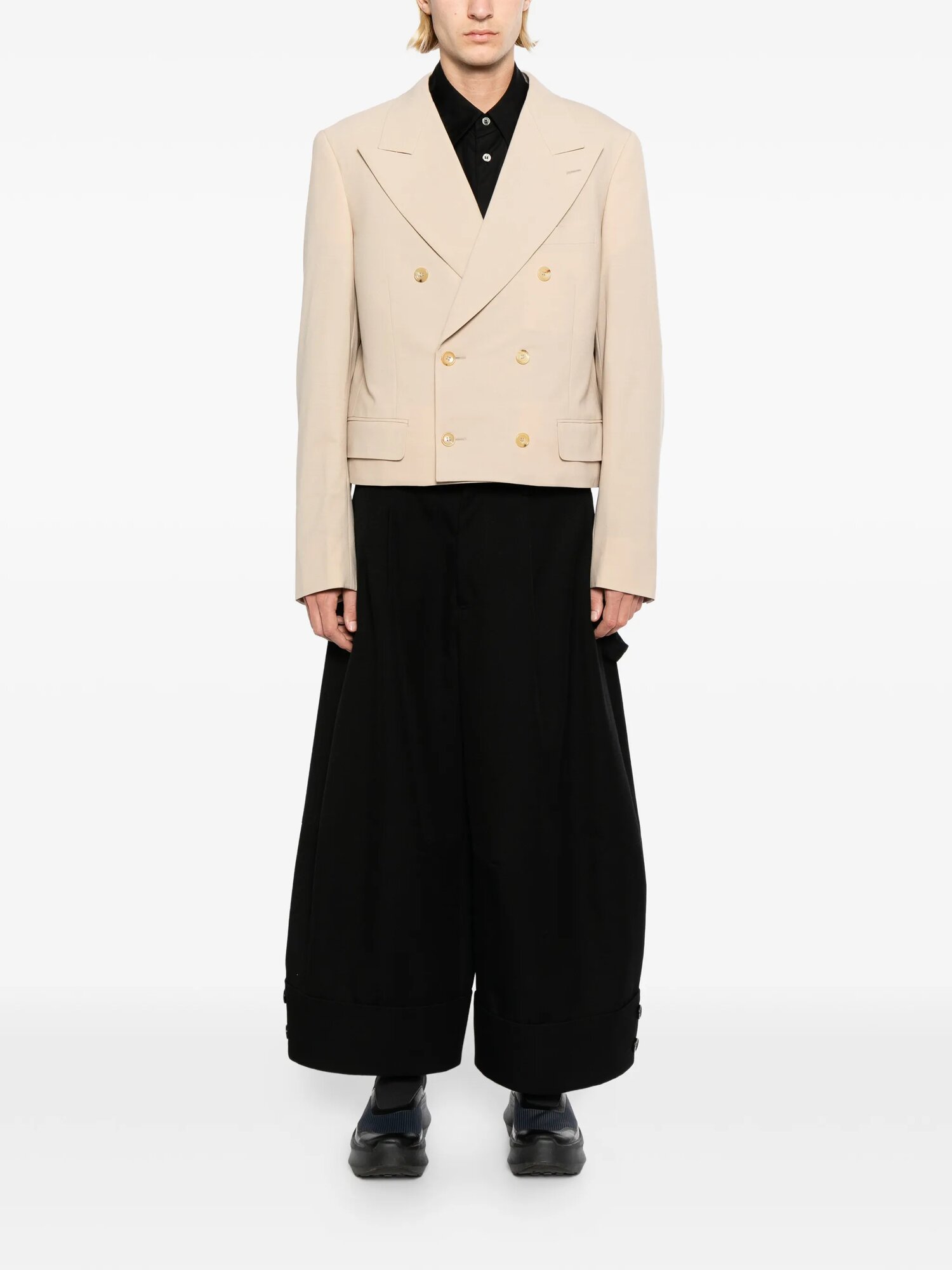 Куртка COMME des GARCONS Double-breasted cropped jacket, размер 50, разноцветный — фото 1
