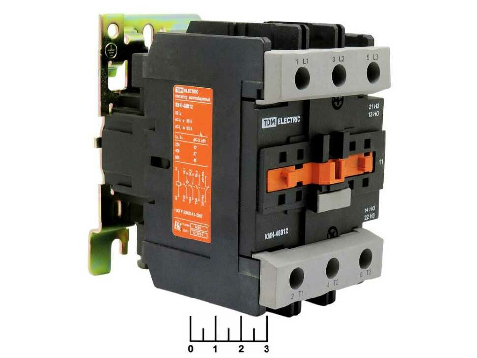 Контактор (пускатель) 110V 80A КМН-48012 TDM (дополнительные контакты NO+NC) (0708-0115)