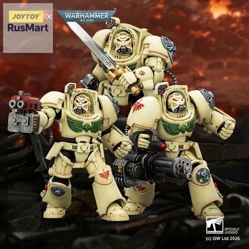 Аниме фигурки Dark Angels Deathwing Terminator 1-3 (комплект из 3 предметов) JOYTOY Warhammer 40000 1/18 Подарочная модель