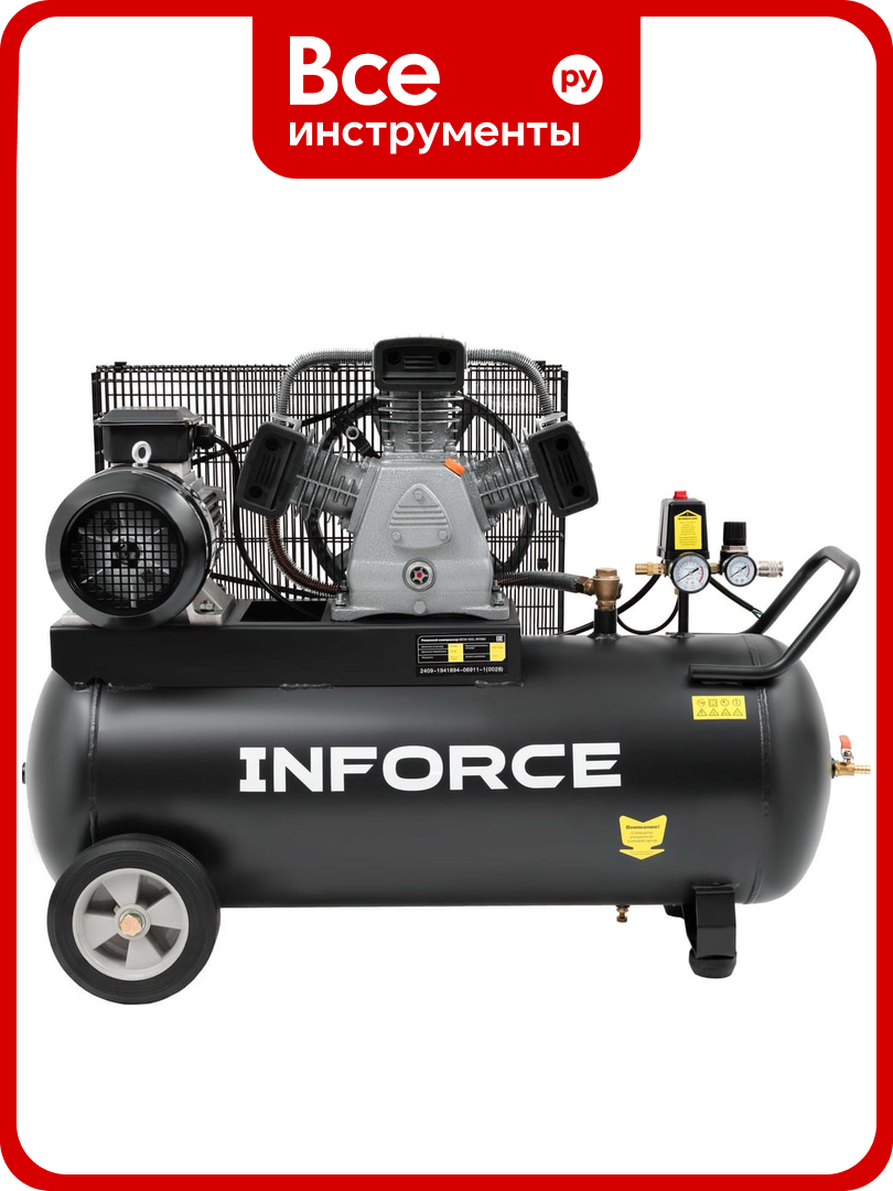Ременной компрессор Inforce (100 л; 10 бар; 580 л/мин) IBCW-100L-3P/580