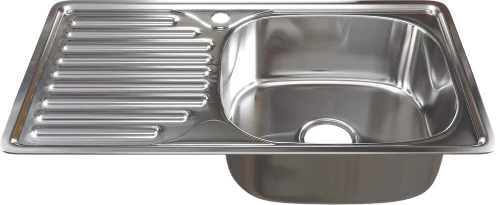 Мойка кухонная Mixline 530530 металлическая, 76x42, прямоугольная, мойка для кухни, с крылом, российская