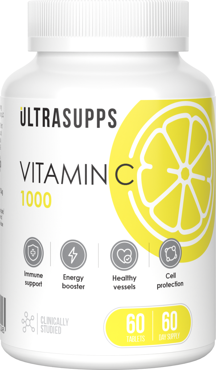 UltraSupps Витамин С, 60 таблеток (веган) Ultrasupps Vitamin C 60 vegan 10ml