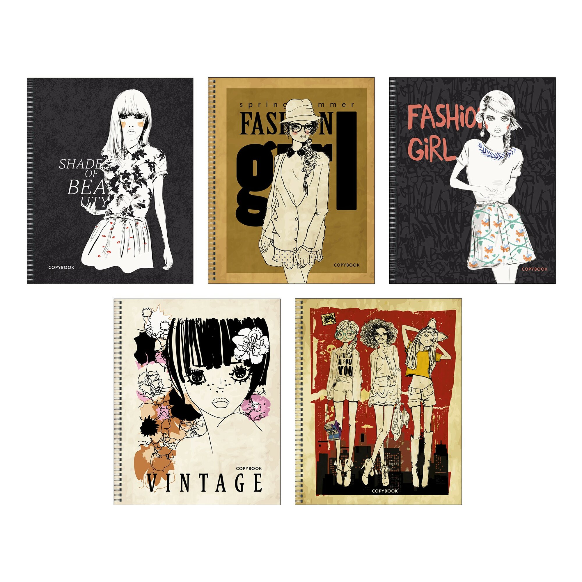 Тетрадь 80л. кл. "Fashion Girl" гребень Эксмо ТСЛ807714