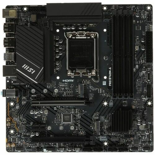 Материнская плата MSI PRO B760M-A - LGA 1700, Intel B760, 4xDDR5-5600 МГц, 1xPCI-Ex16, 2xM.2, Micro-ATX