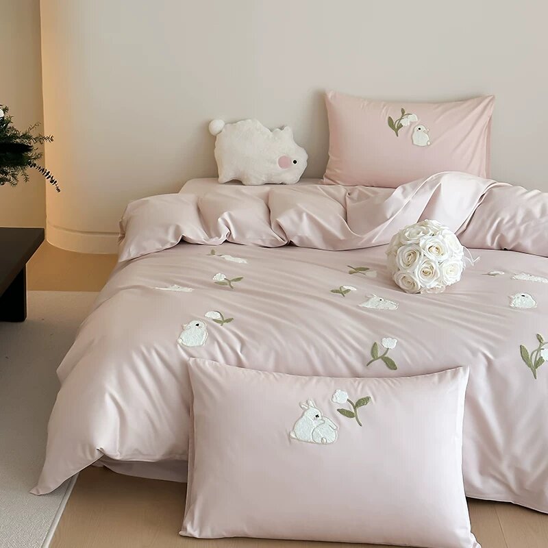 Комплект постельного белья ESIX Yile Home Textiles из 100% хлопка: набор из четырех предметов, чисто хлопковое