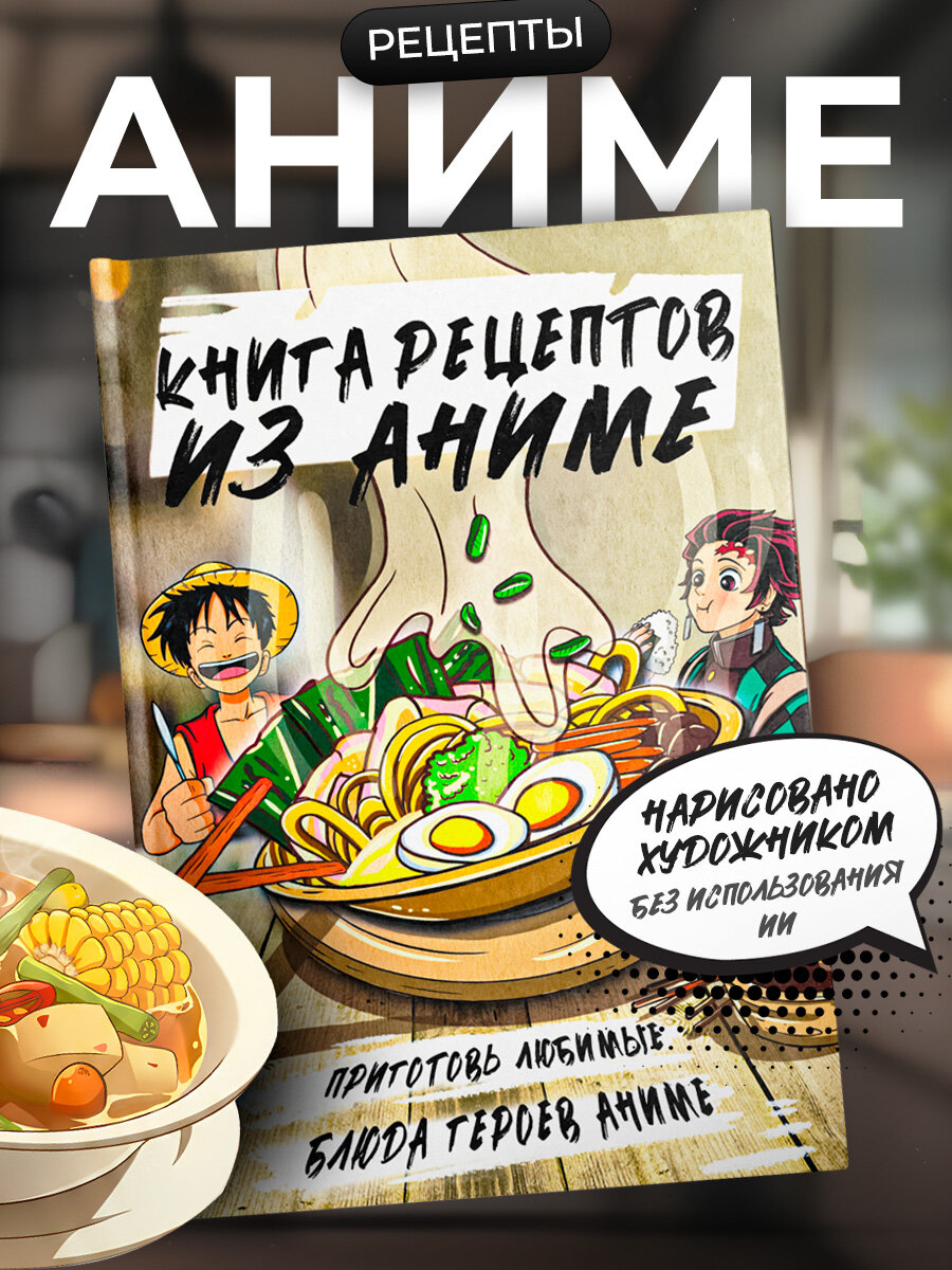 Книга "Книга рецептов из аниме", полумягкий переплет, 111 стр, 2022 год, подарочное издание