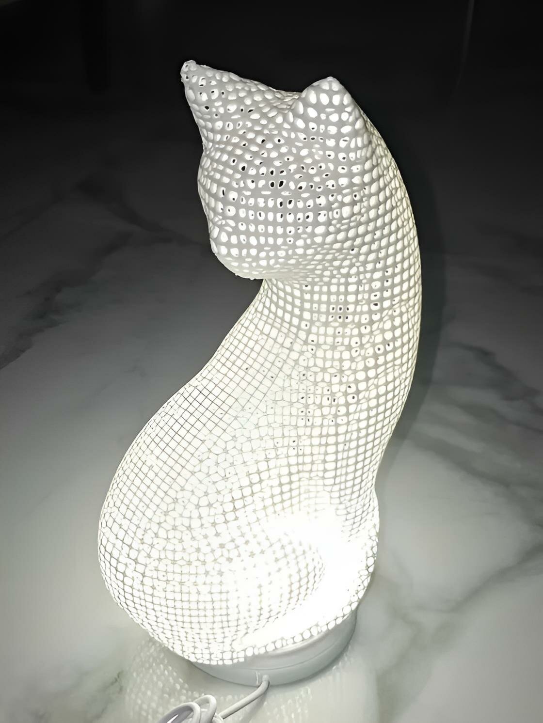 Настольный светильник "Кошка", LED, USB, 3D, 3 режима, белый