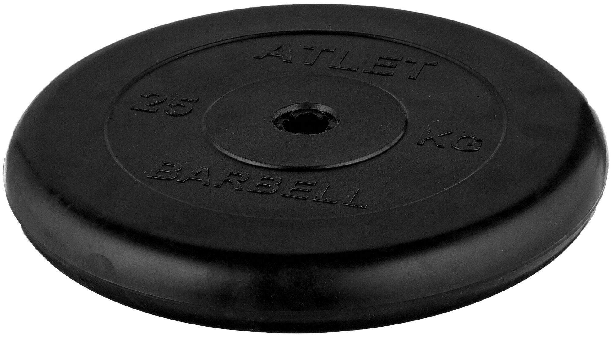Диск обрезиненный MB Barbell d 26 мм чёрный 25,0 кг Atlet MB-AtletB26-25