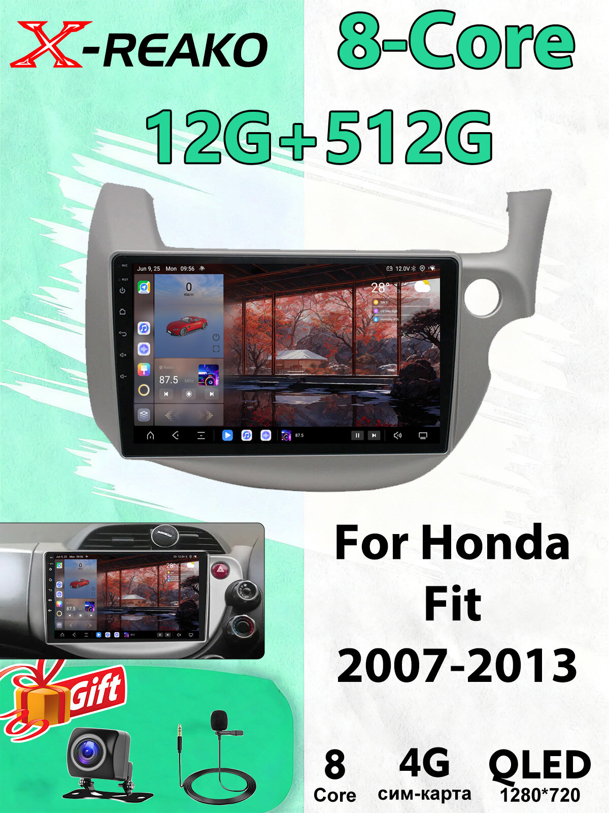 Штатная магнитола для Honda Fit GD Jazz GD Right hand driver Хонда Фит Джаз Android 2din головное устройство мультимедиа