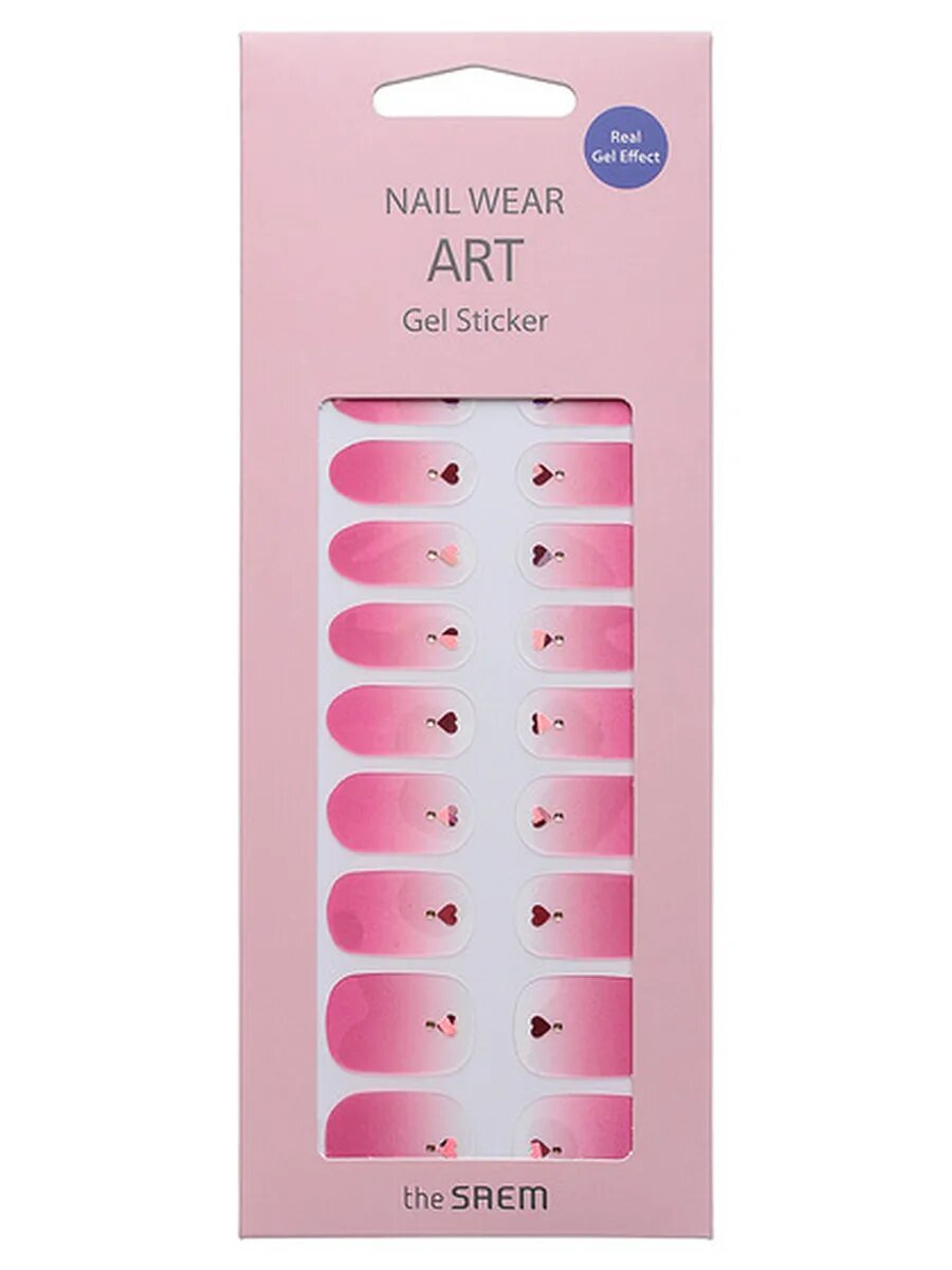 Наклейки для ногтей The Saem "Nail Wear Art Gel Sticker", розовые, 1 шт