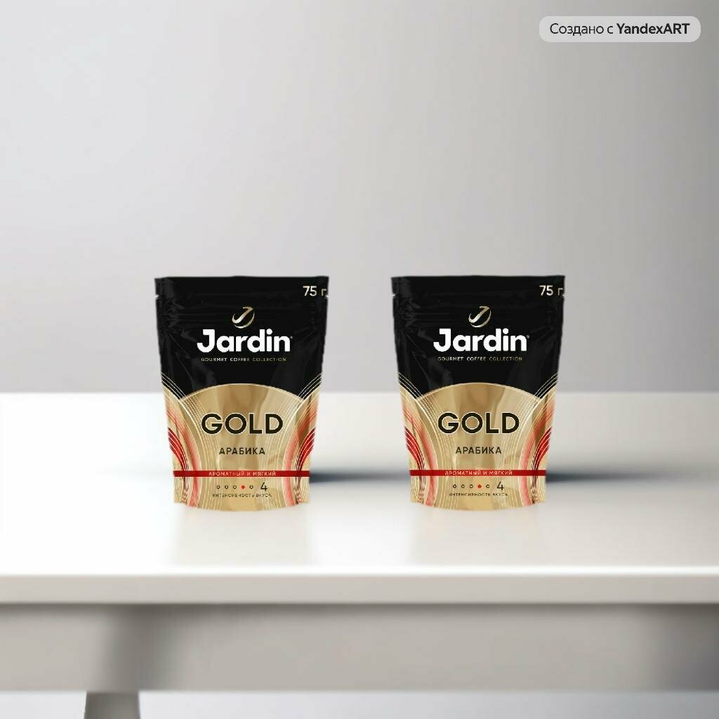 Кофе растворимый Jardin "Gold", 100%, арабика, вкус сливочной ванили, 75г - 2 шт