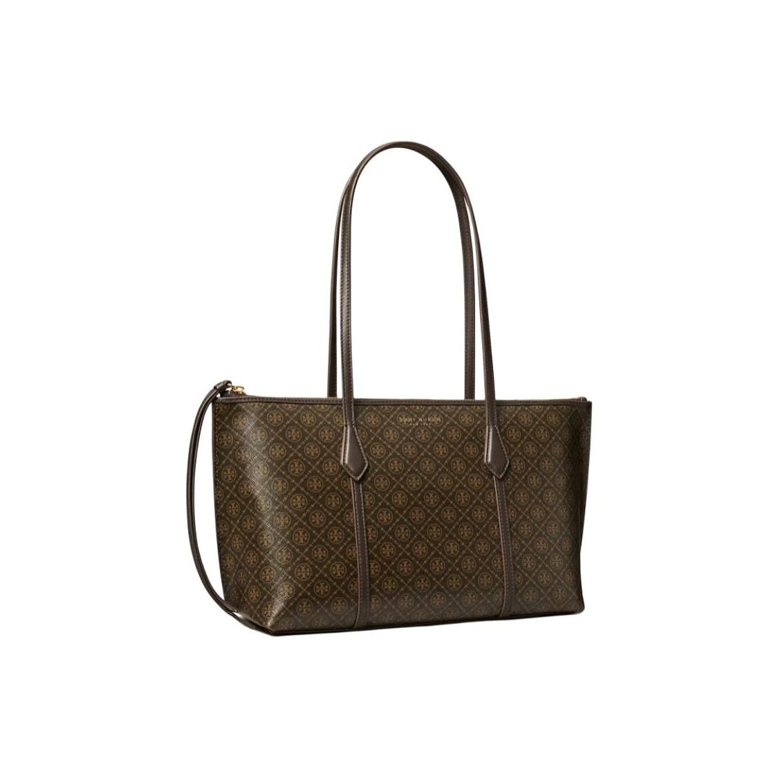 Сумка Tory Burch Perry, фактура тиснение, коричневый — фото 1