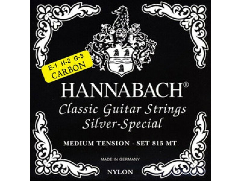 Комплект струн для классической гитары, карбон/посер, CARBON Black SILVER SPECIAL Hannabach 815MTC