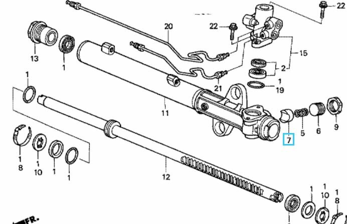 Направляющая, рейка рулевого механизма; Артикул Honda: 53416S9VA01 (Оригинал)