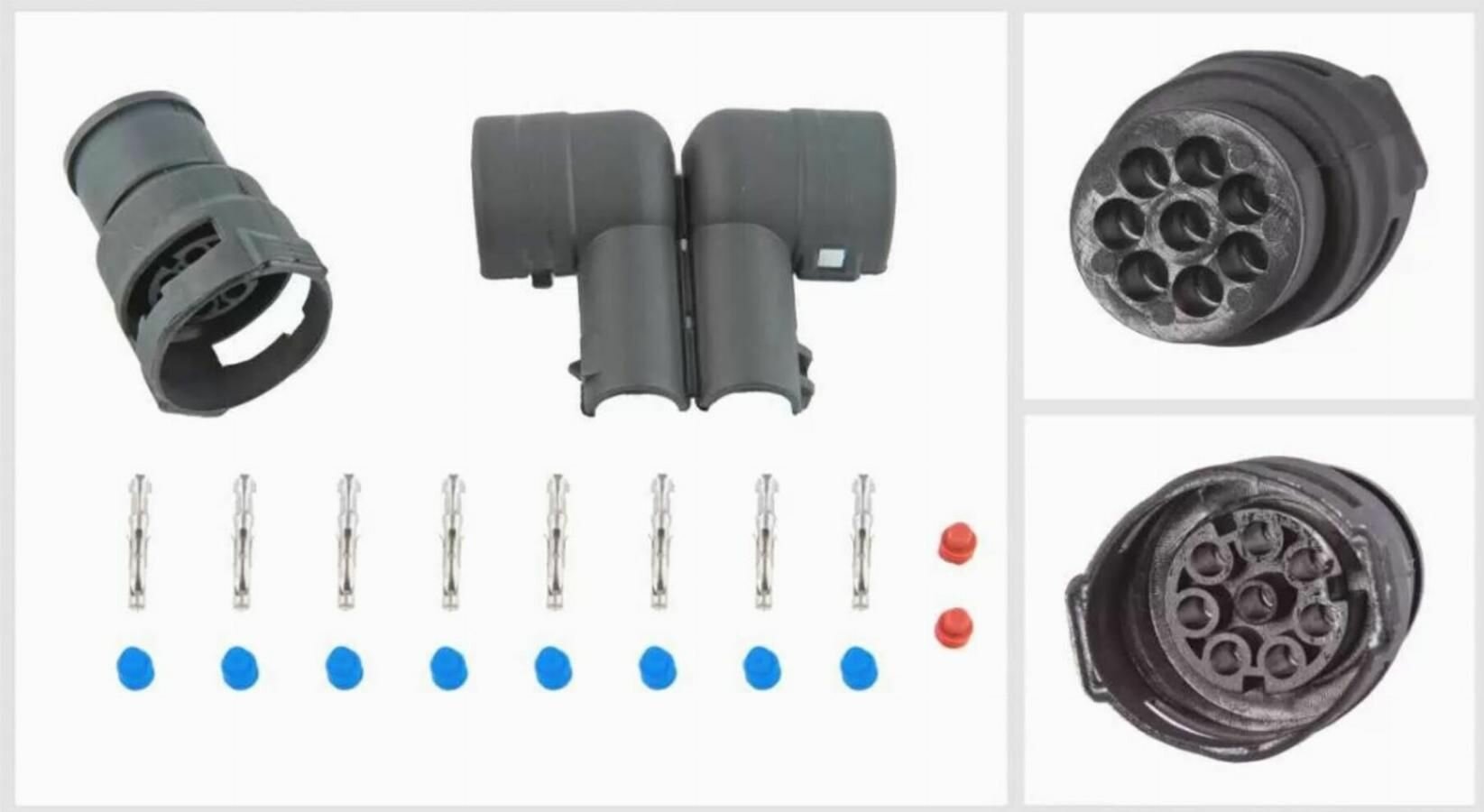 Разъем TE PARTS 7810618 8 контактов, комплектация: 8-pin, 8 уплотнений, 2 заглушки, защитный кожух, Daf