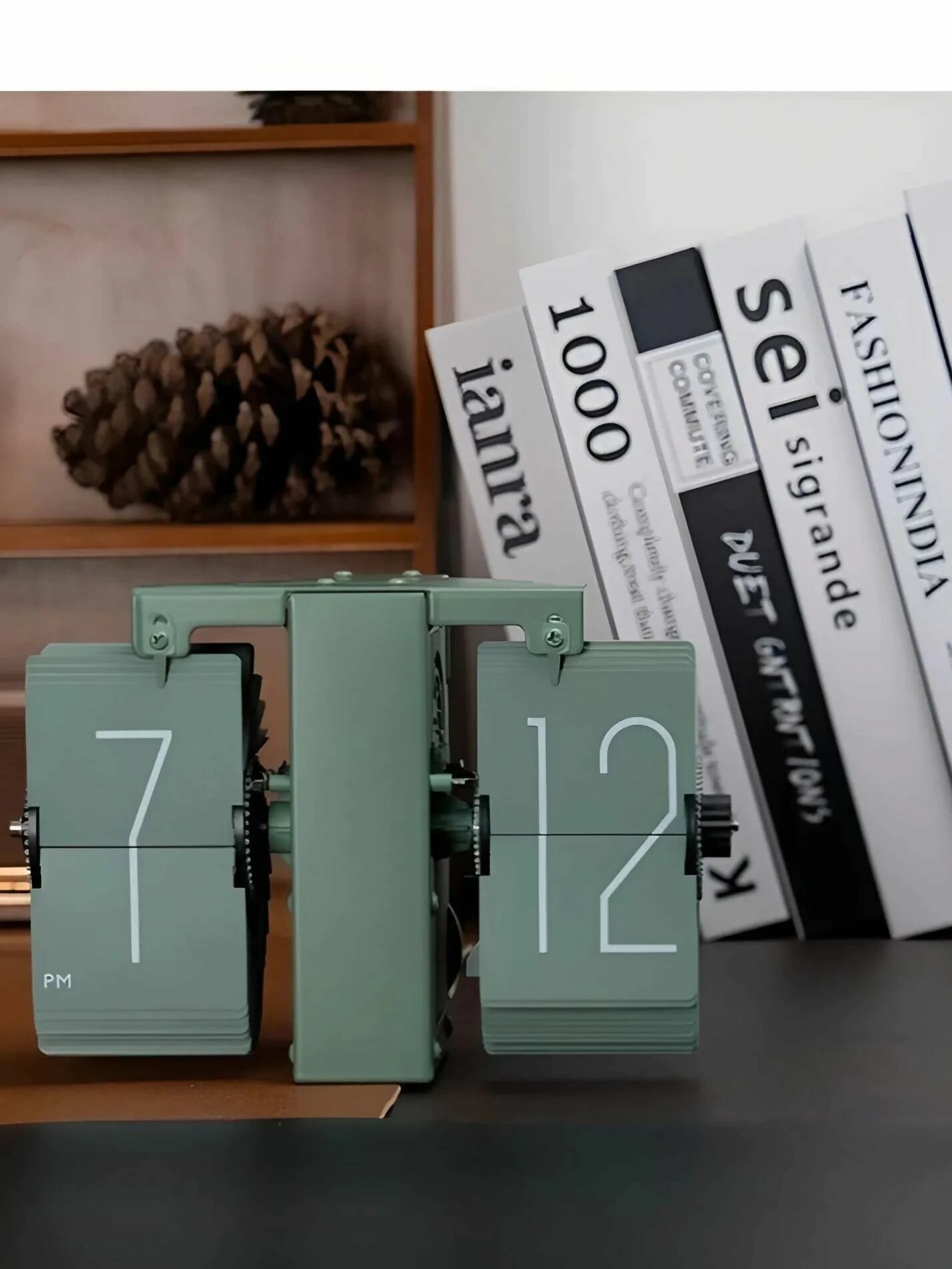 Перекидные ретро-часы Flip Clock Slim Green
