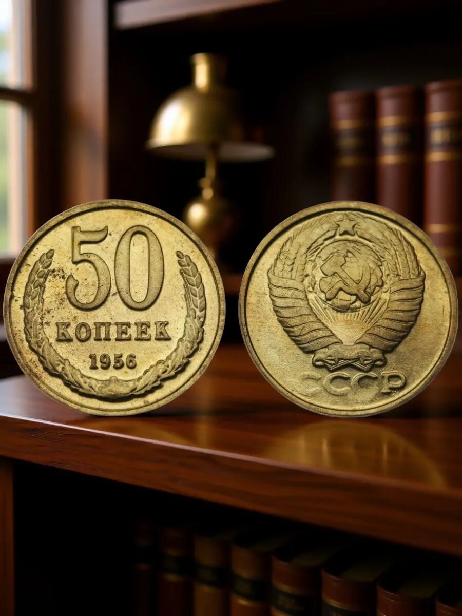 50 копеек 1956 год Проба СССР Копия пробной советской монеты