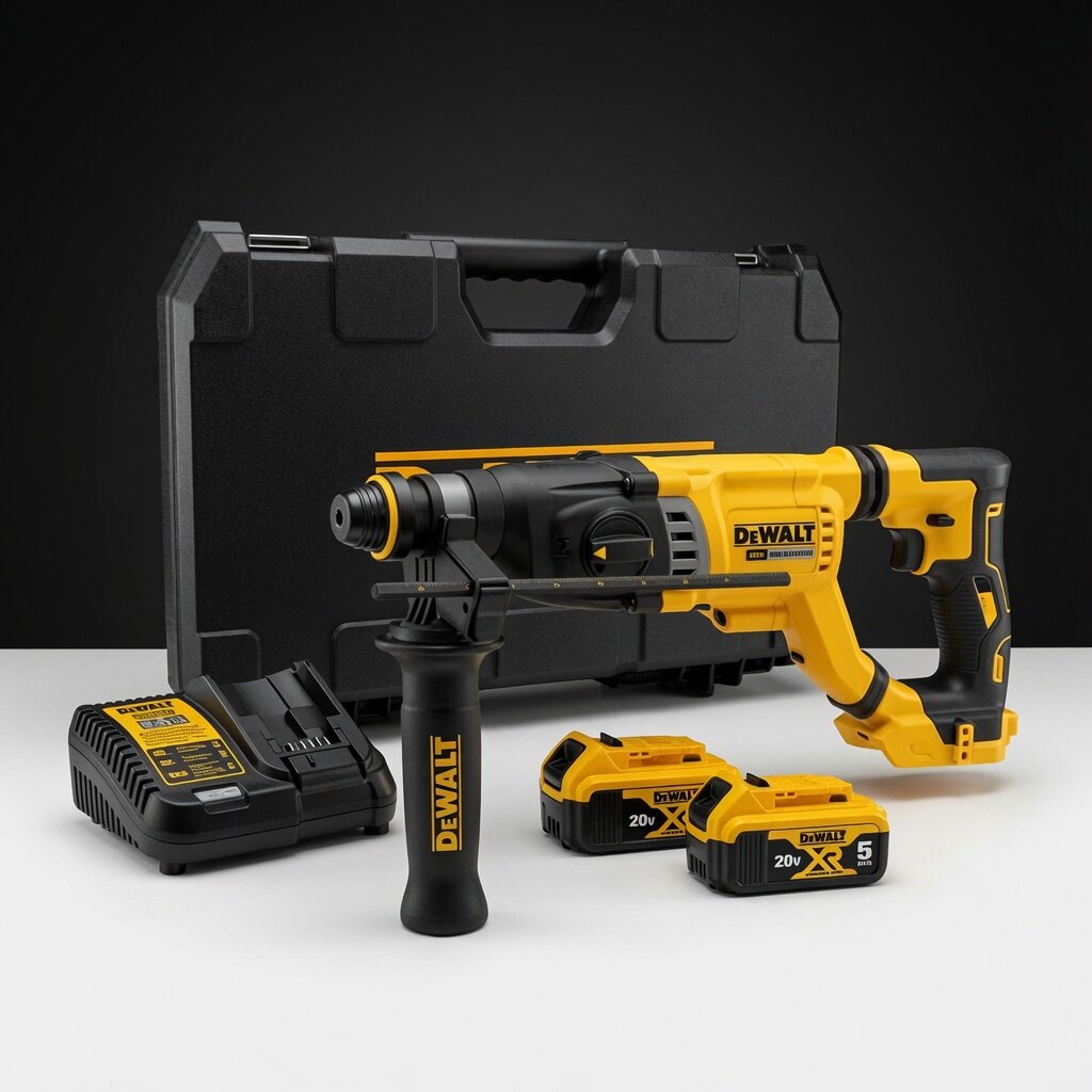 Перфоратор аккумуляторный DeWALT DCH263P2, 20В, реверс, предохранительная муфта, 2 аккумулятора