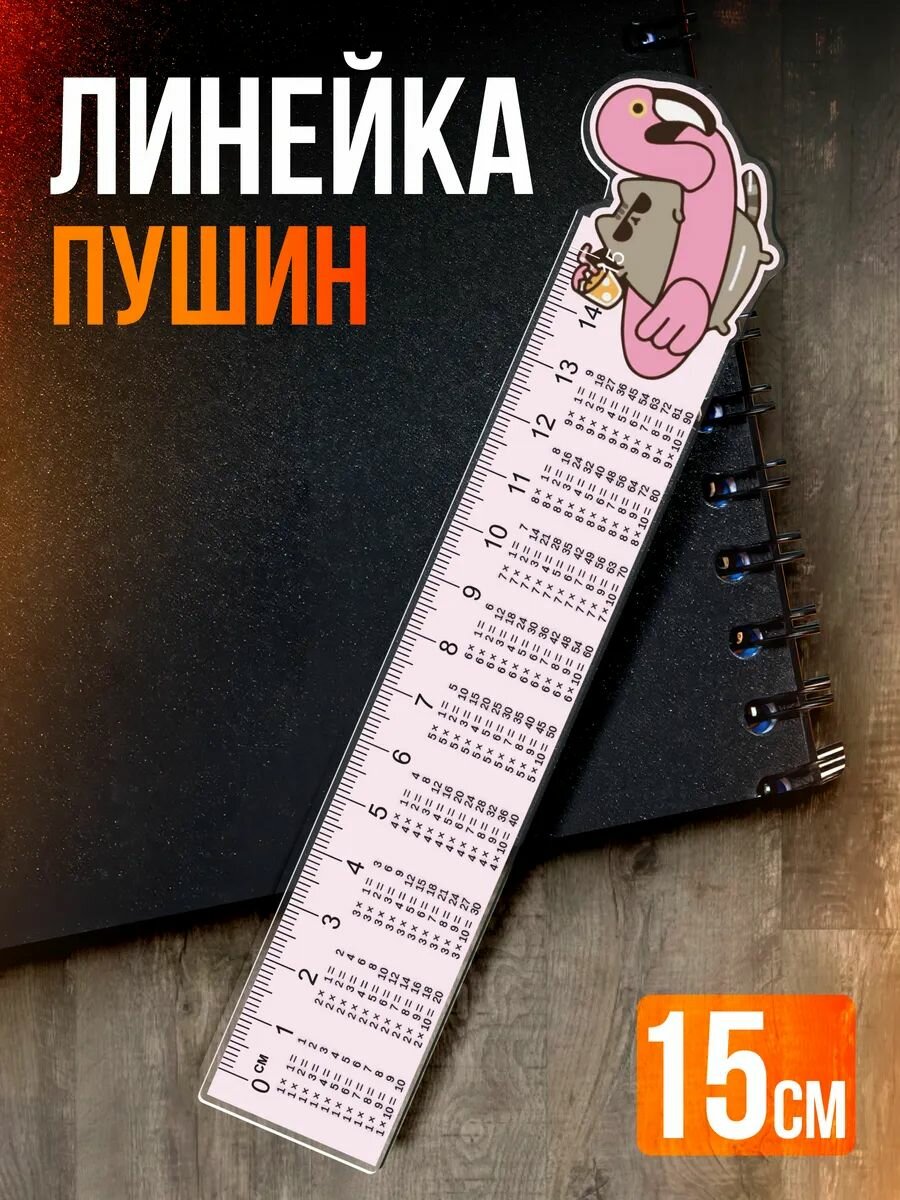 Линейка 15 см Кот Пушин