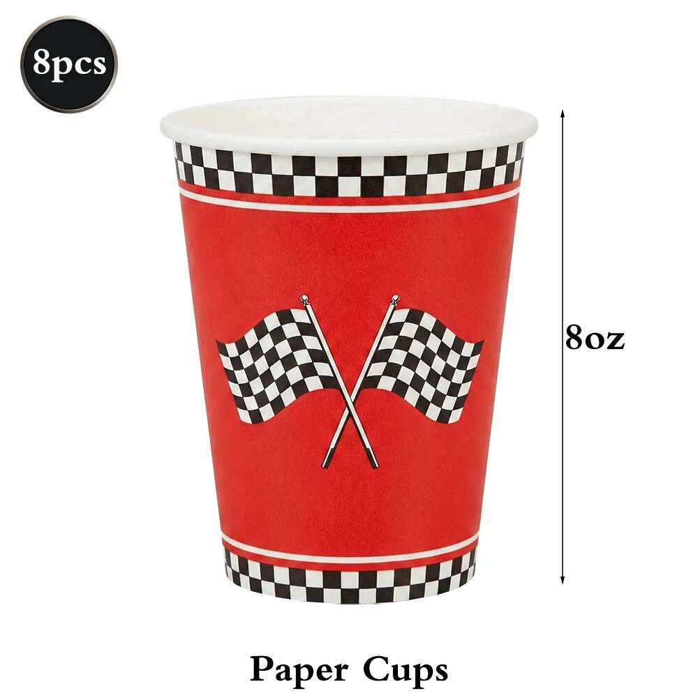 Набор посуды EsenTroye "Гоночный автомобиль" для мальчиков Paper Cups-8pcs