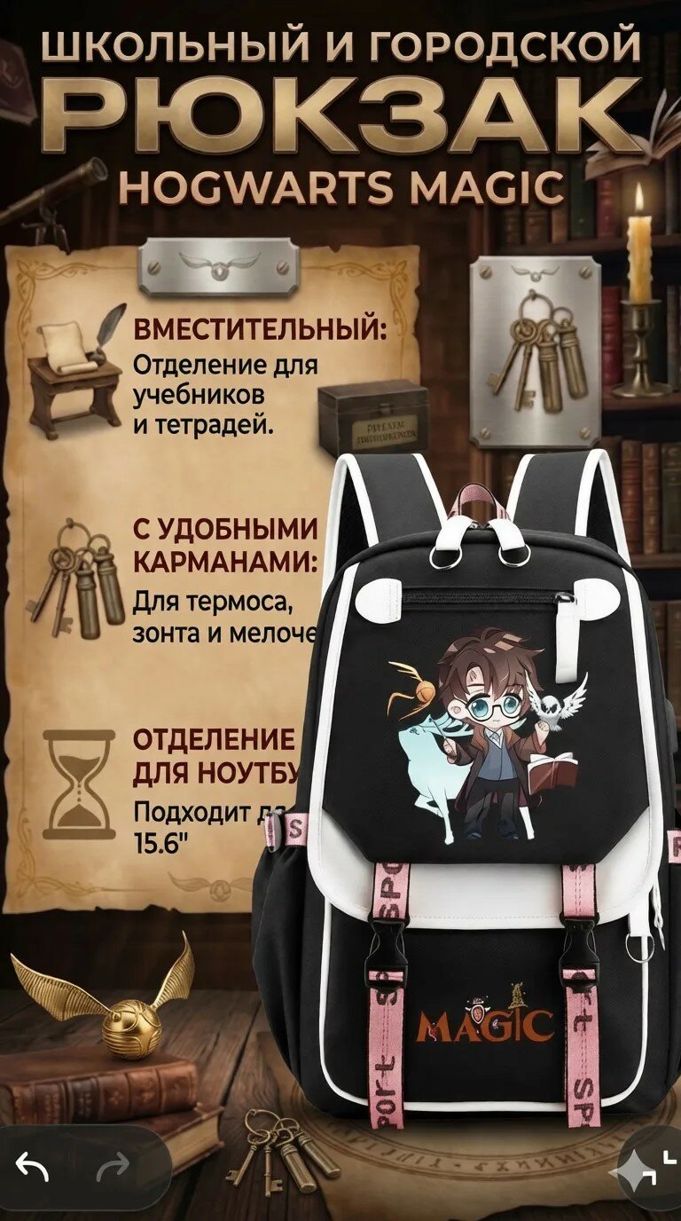 Школьный рюкзак, Гермиона, Гарри Поттер Рон Уизли