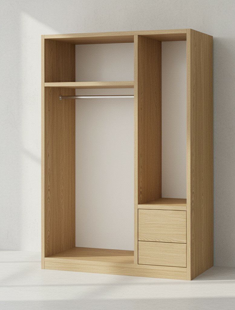 Корпус шкафа распашного Купе Гардеробной 3.3 Клён 375 PR FM 130*60*200 см Фиеста