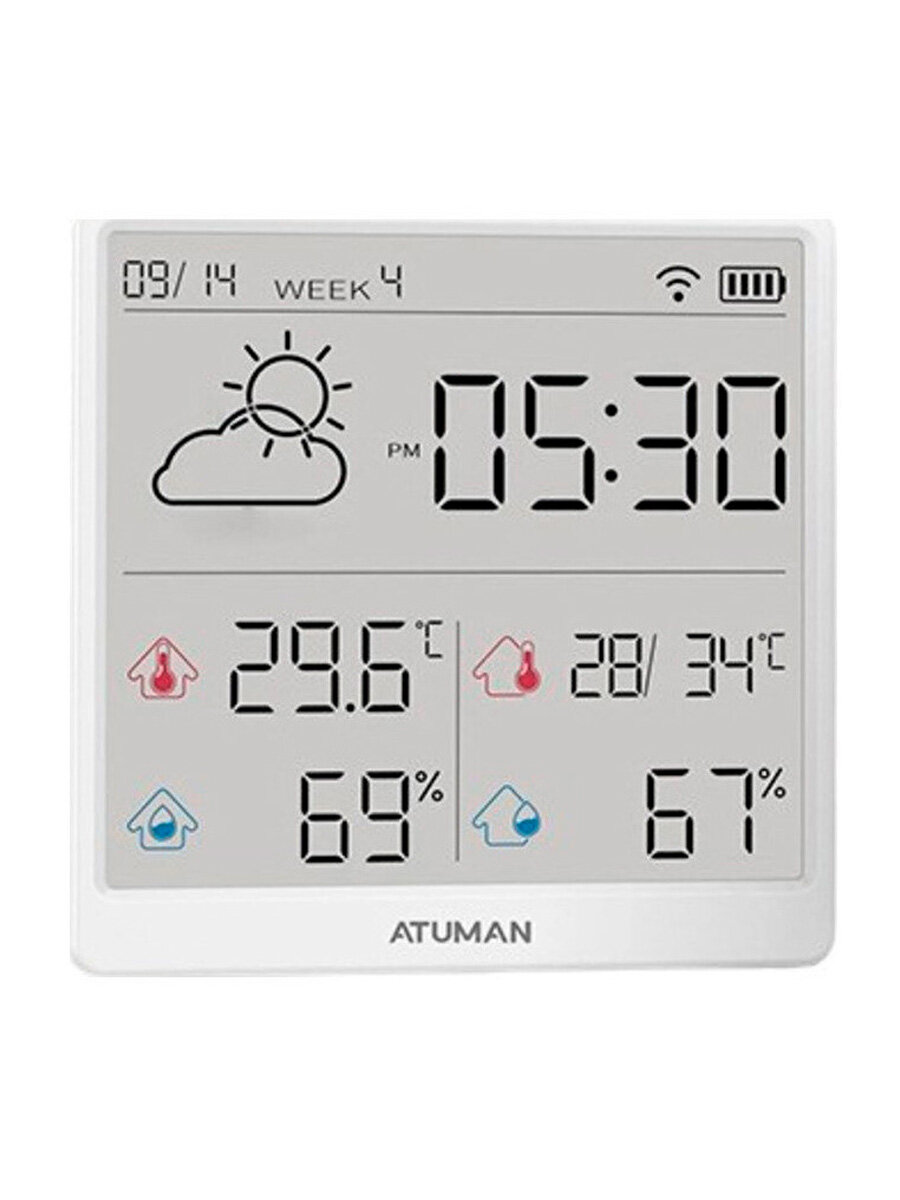 Датчик температуры и влажности AtuMan Intelligent Temperature and Humidity Clock TH3 Grey