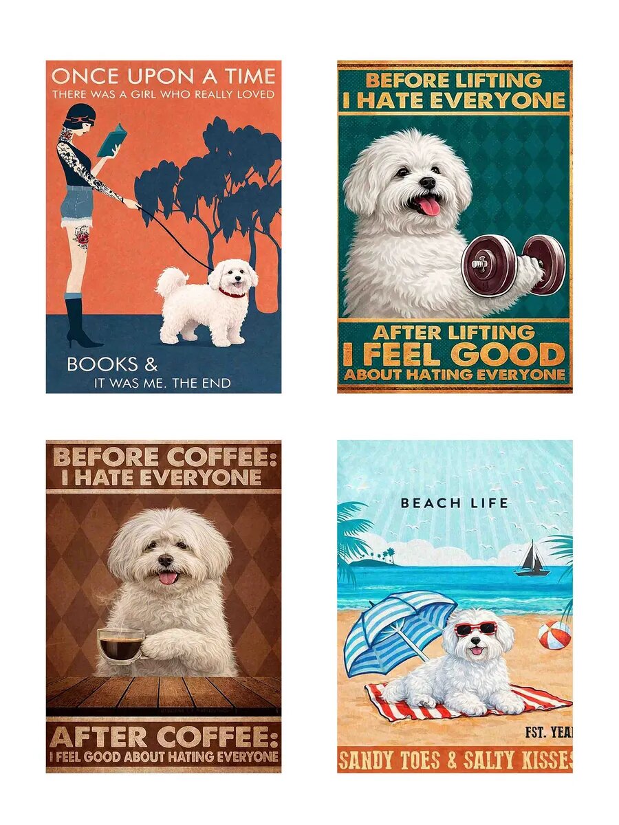 Котон-де-тулеар, Beach Life, 4 Плаката, 30x21см