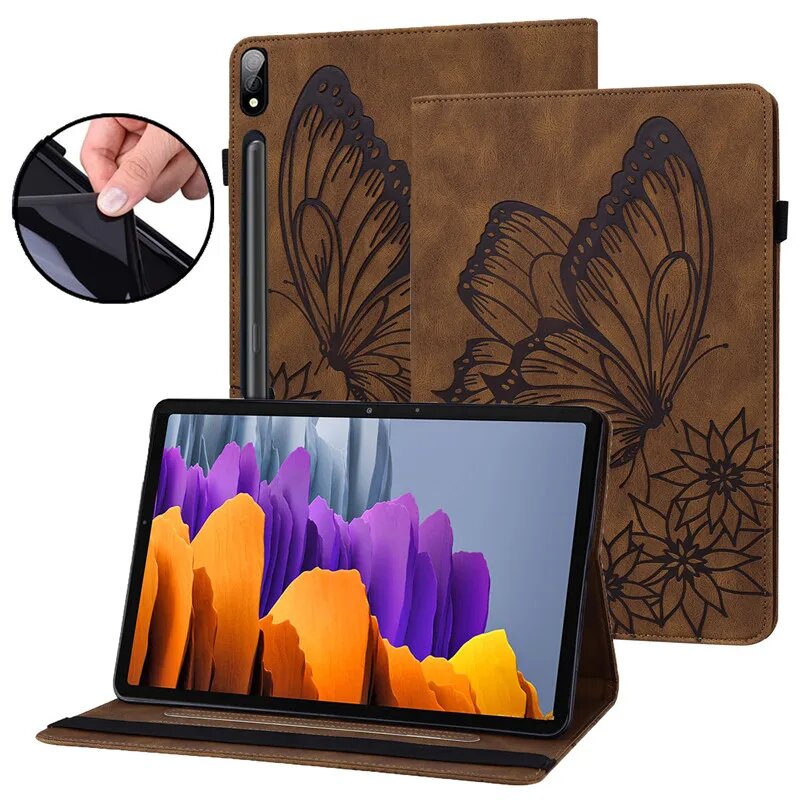 Чехол для Samsung Tab S7 S8 11 дюймов с бабочкой из ТПУ Tab S7 11 inch, Brown