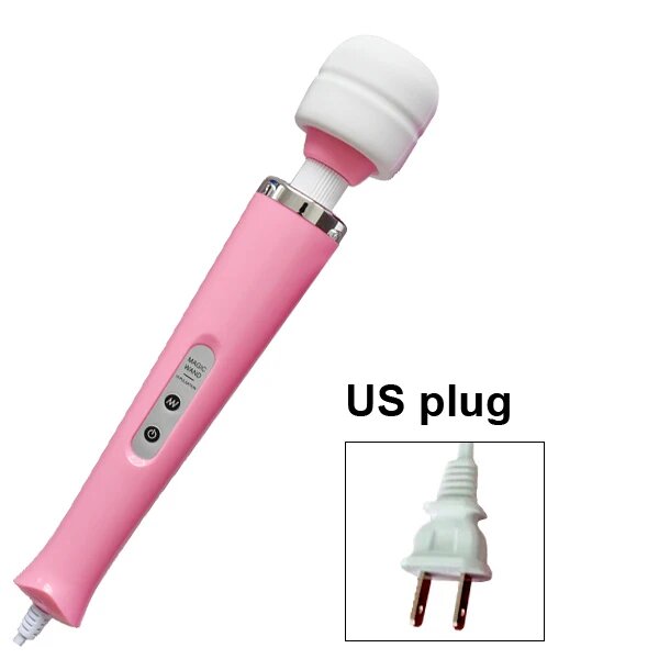 Розовый массажер-вибратор с US plug