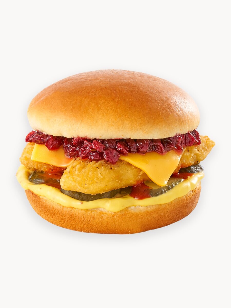 Бургер куриный "Есть Горячее", с соусом чили и сыром чеддер, 170 гр.