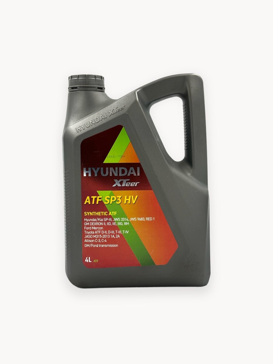 Масло трансмиссионное HYUNDAI XTeer ATF SP3 HV, 4 литра, синтетическое