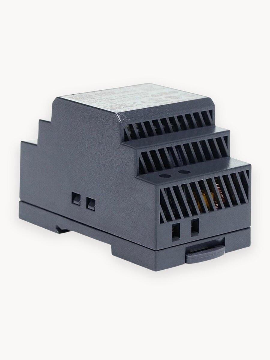 HDR-60-24 MEAN WELL, Блок питания на DIN-рейку, AC/DC 60 Вт 24 В 2,5 А тонкий 52,5 мм (3 SU) с LED-индикатором