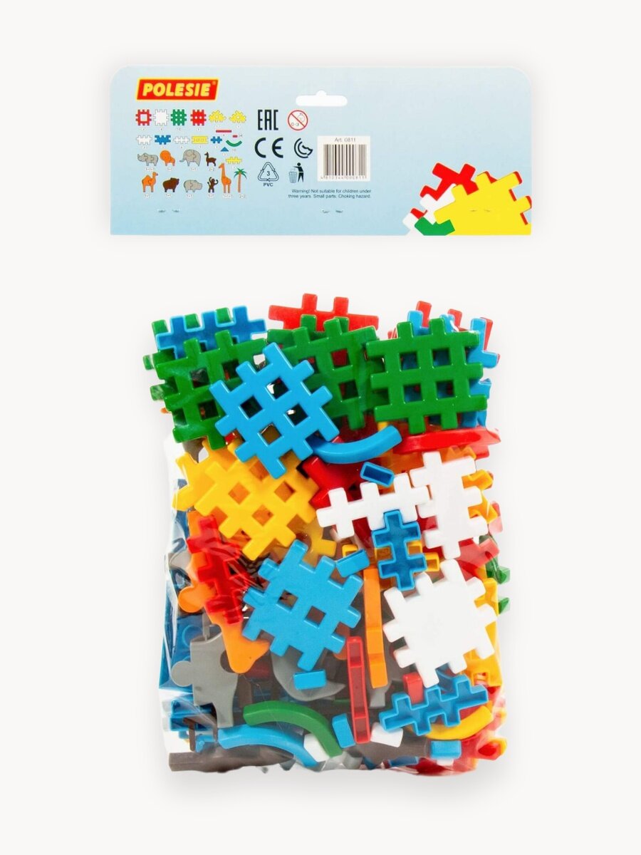 Конструктор пластиковый "Полесье" - «Зоопарк» (117 деталей) для детей от 3-х лет