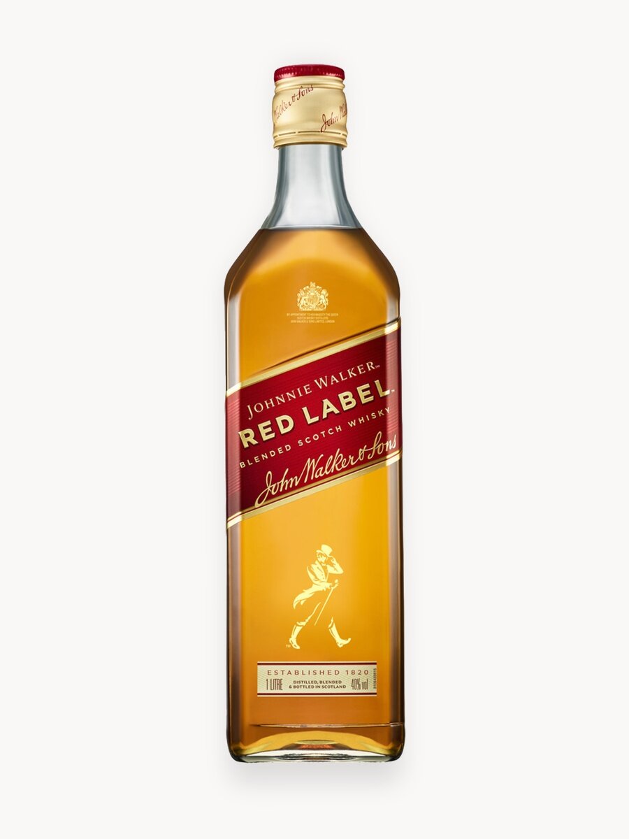 Виски Johnnie Walker Red Label 1 л, купажированный, Шотландия
