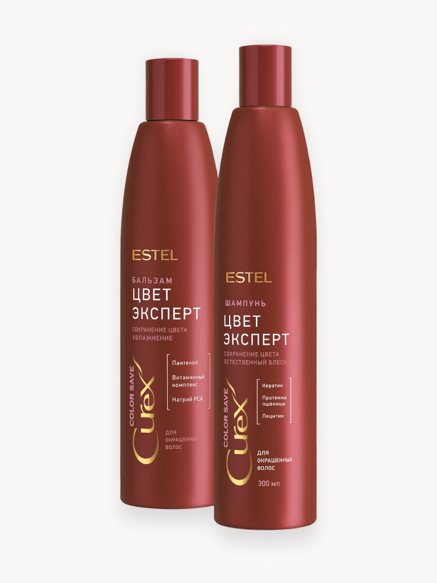 Набор для окрашенных волос ESTEL PROFESSIONAL Curex Color Save защита цвета и увлажнение: шампунь и бальзам, 300+250 мл