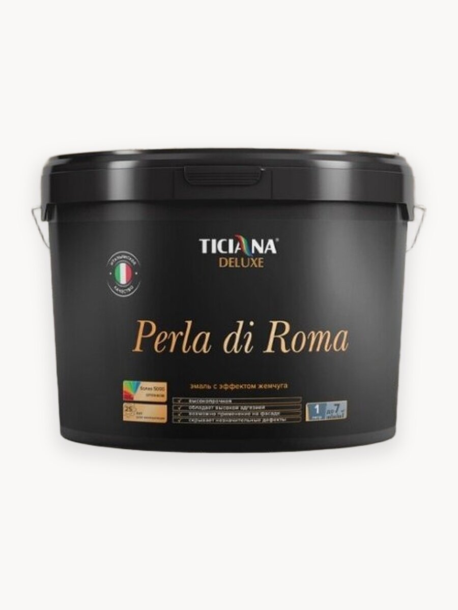 Эмаль акриловая с эффектом жемчуга TICIANA DELUXE Perla di Roma Эффект жемчуга 0,05 л