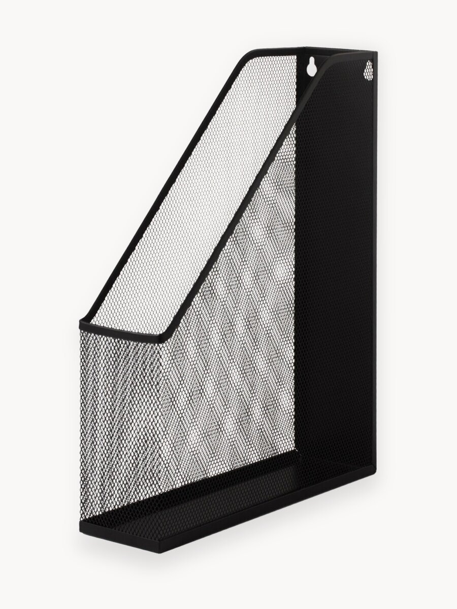 Лоток вертикальный для бумаг BRAUBERG "Germanium" (250х72х315 мм), металлический , черный, 231948