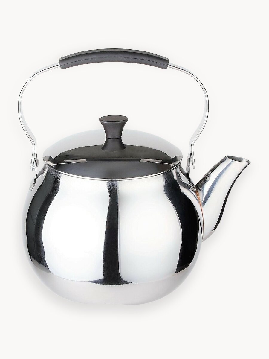 Чайник 2л черная ручка Нержавеющая сталь 430