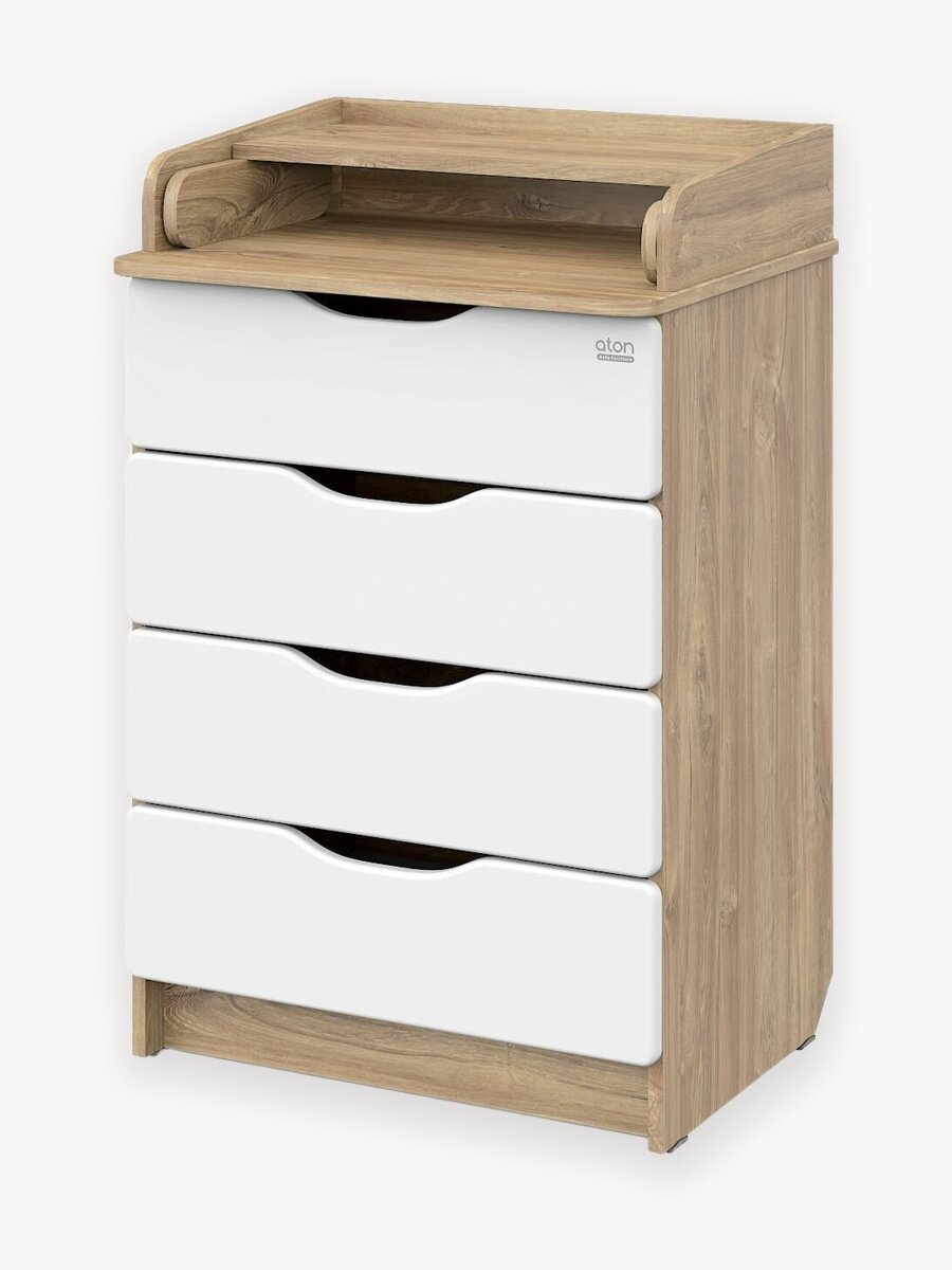 Пеленальный комод для новорожденных Сириус Wood 604 Дуб канзас, 4 ящика