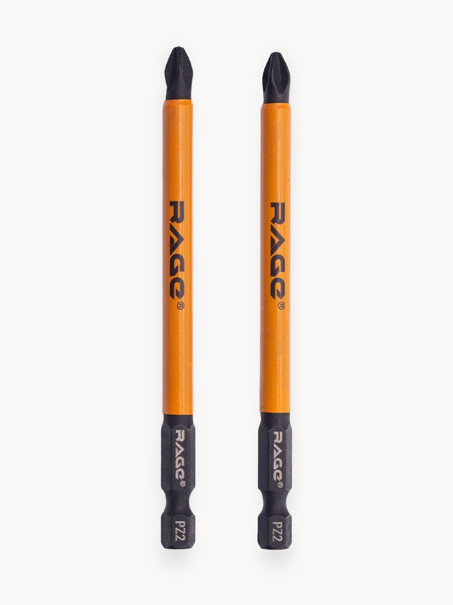 Биты магнитные S2 PZ2 x 100 мм 2 шт для шуруповерта RAGE by VIRA