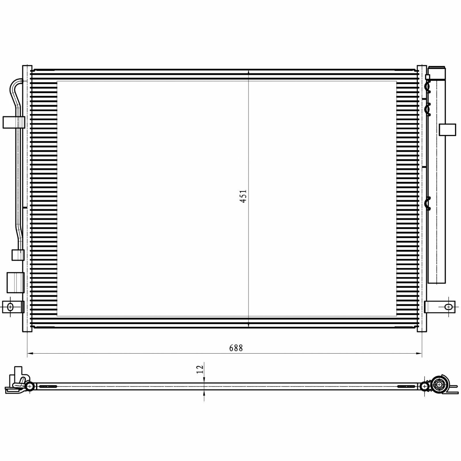 Радиатор кондиционера, для Чанган UNI-V 2022- oem 8105100DE01, 8105100DE02 арт LRAC3048