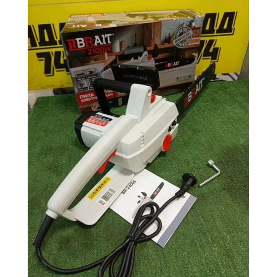 Электропила цепная BRAIT-2400S 16"(2,1кВт, продольн, шина 40см-А041, цепь 3/8х1,3х59зв.) 5,2кг