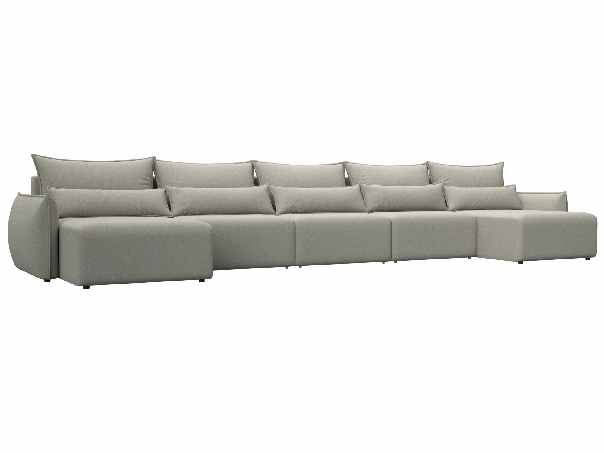 Диван п-образный Luna НПБ МегаЛонг, рогожка, 518x160x96, бежевый