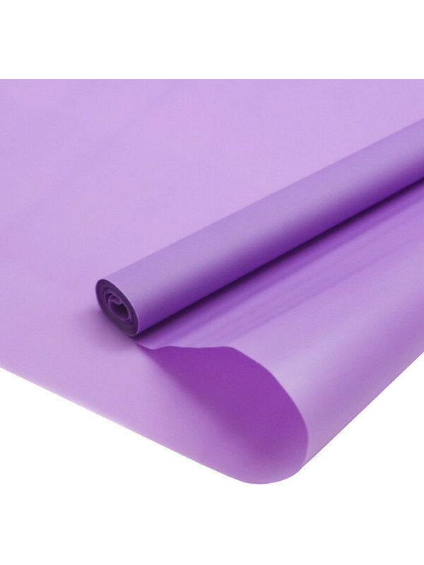 Пленка матовая 58см х 32м, однотонная, сиреневая, 50мкр