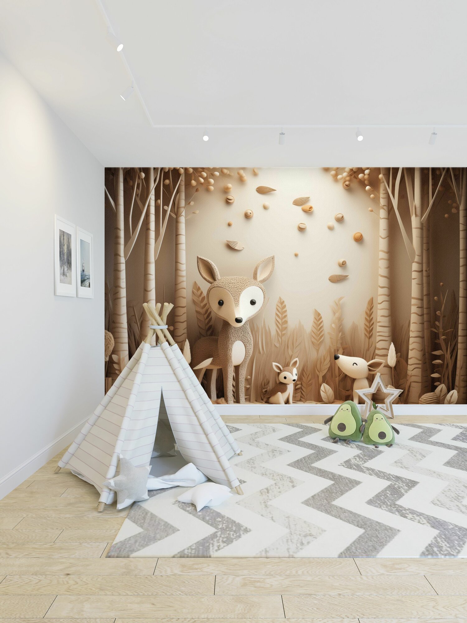 Фотообои детские на стену Лес, поляна 400х270 см