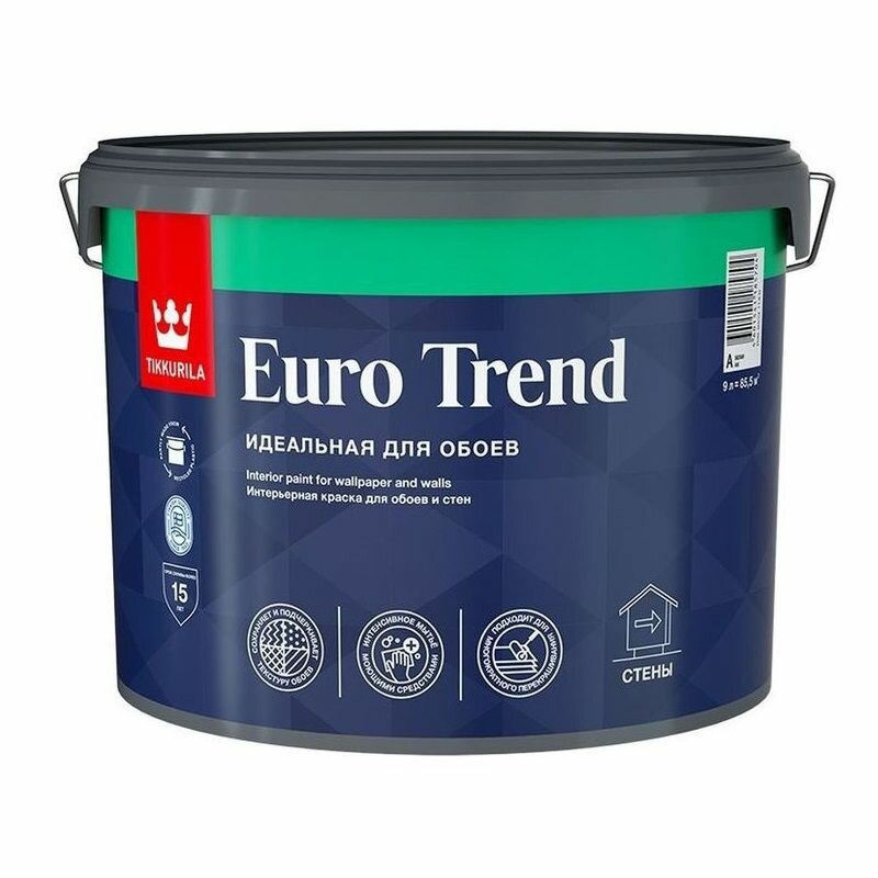 Краска для обоев и стен Tikkurila / Tikkivala Euro Trend (9л)